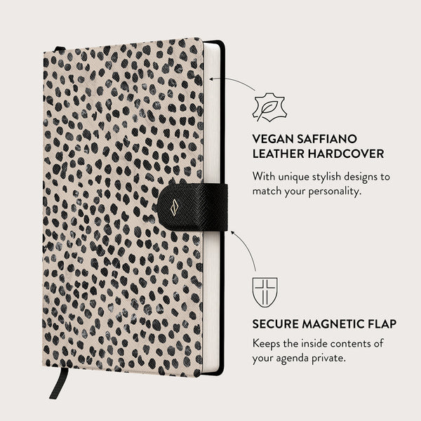 Almond Latte - Cute Saffiano Leather Journal Notebook | BURGA