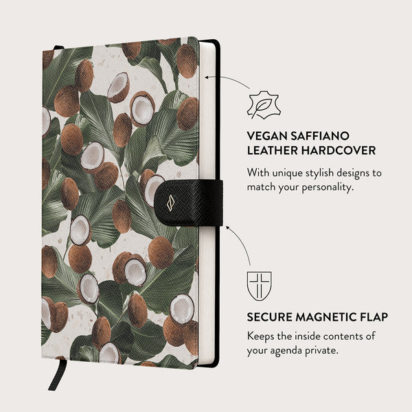 Coconut Crush - Saffiano Leather Journal Notebook | BURGA