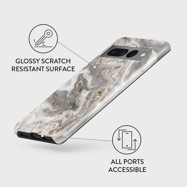 Snowstorm - Grey Marble Google Pixel 7 Pro Case | BURGA